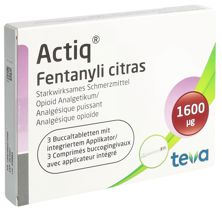 Actiq cpr buccaux 1600 mcg avec applicateur 3 pce | Zur Rose